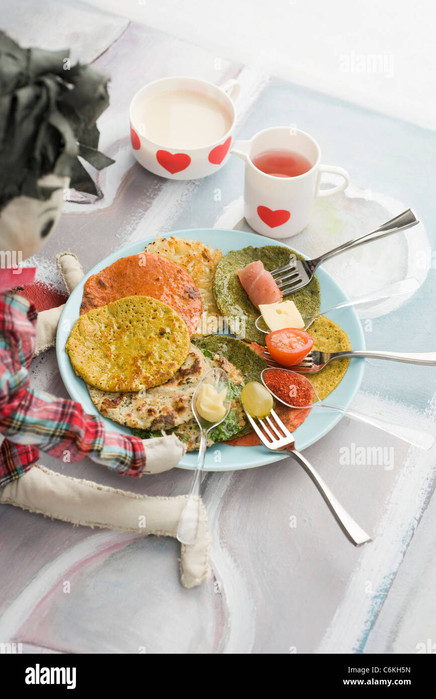 Assorted savory spiced crepes Stock Photo - Alamy