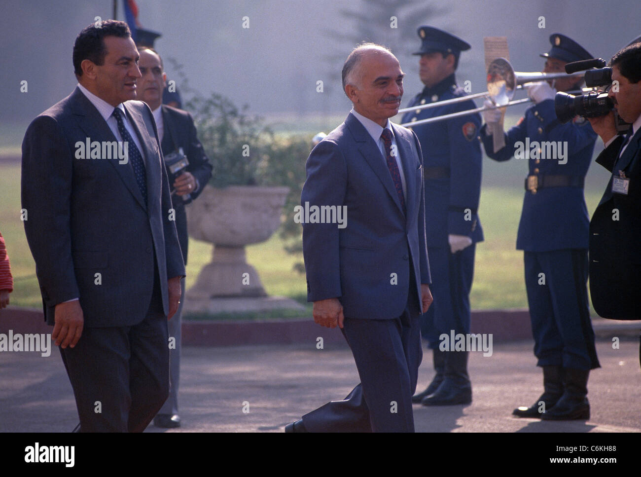 King Hussein of Jordan on a state visit to Egypt for talks with ...