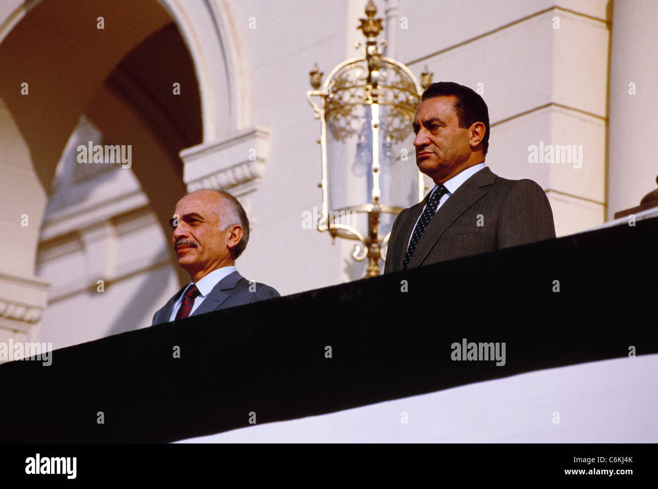 King Hussein of Jordan on a state visit to Egypt for talks with ...