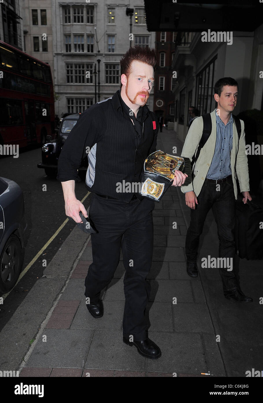 WW Champion Wrestler Stephen 'Seamus' Farrelly with his title belt ...