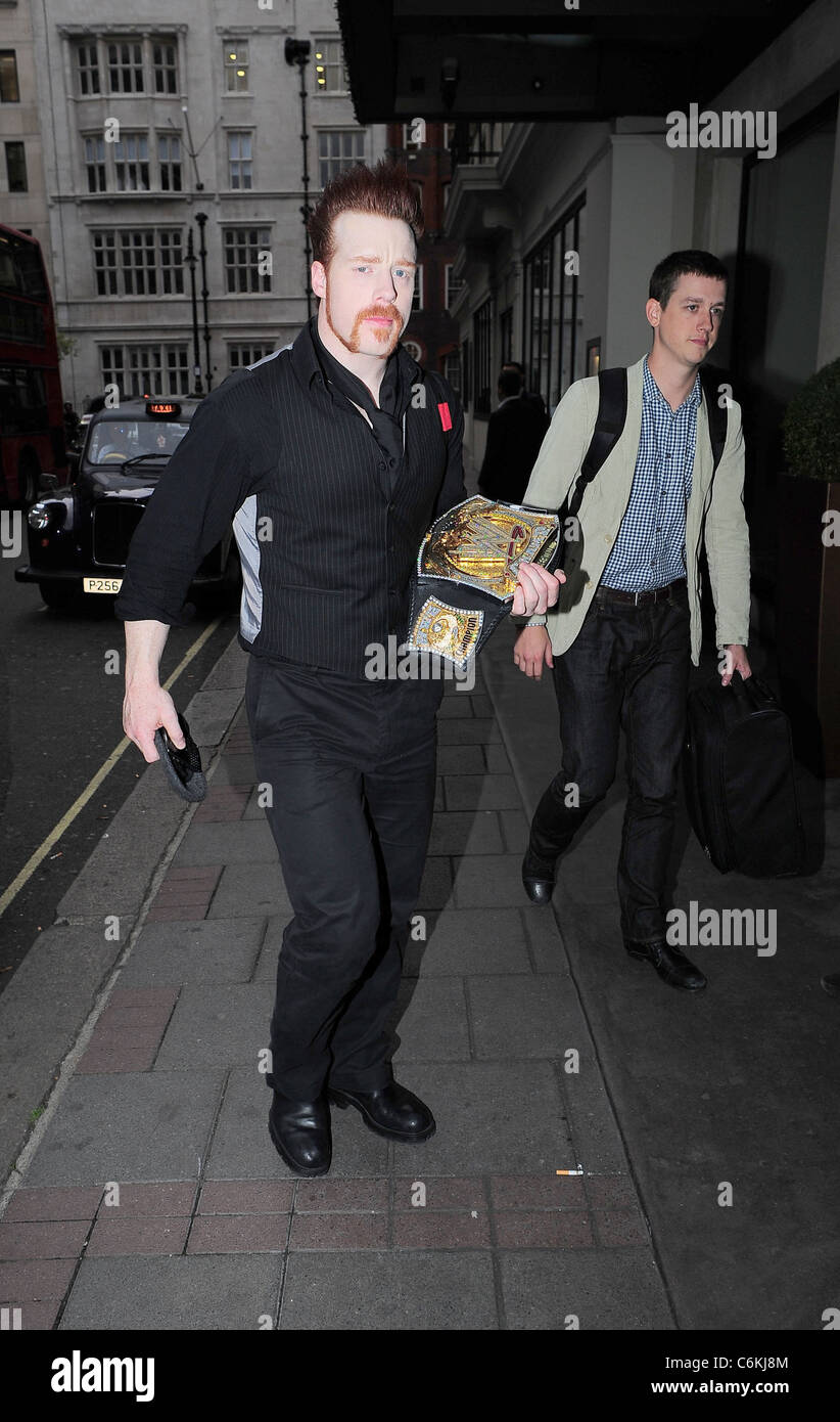 WW Champion Wrestler Stephen 'Seamus' Farrelly with his title belt ...