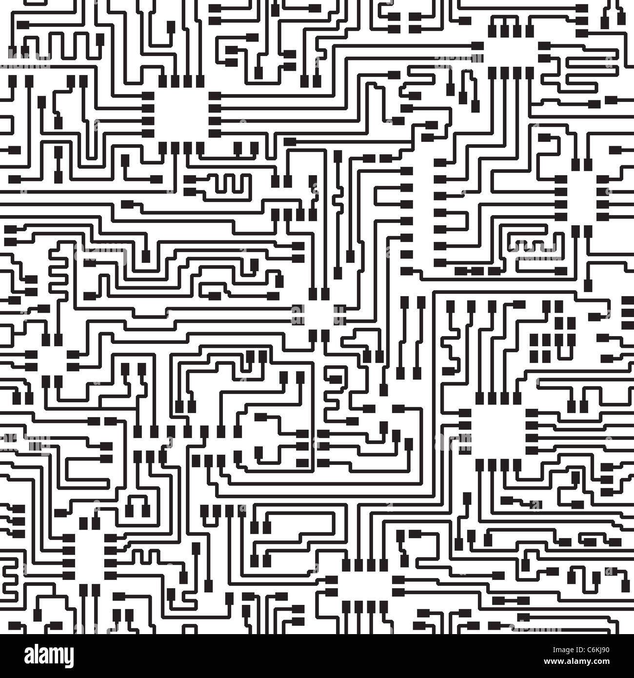 Seamless hi-tech electronic monochrome pattern Stock Photo - Alamy