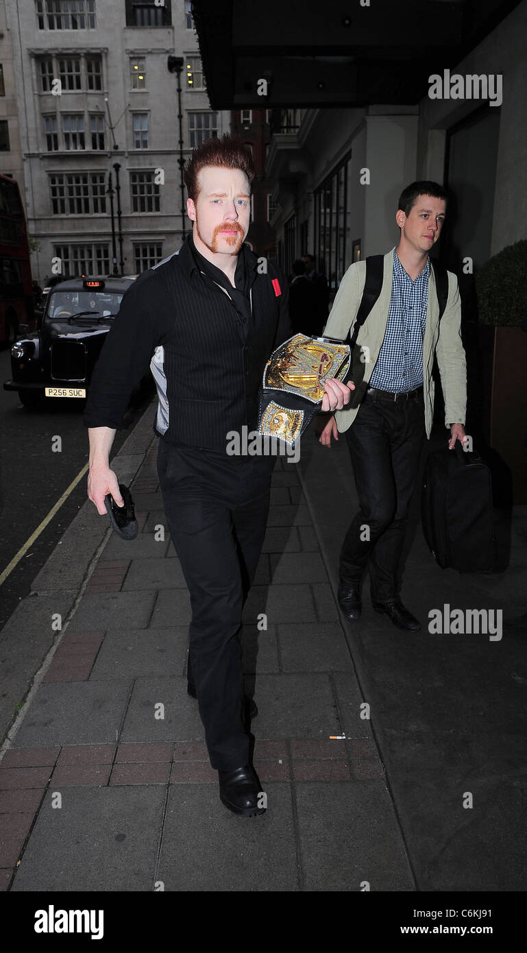 WW Champion Wrestler Stephen 'Seamus' Farrelly with his title belt ...