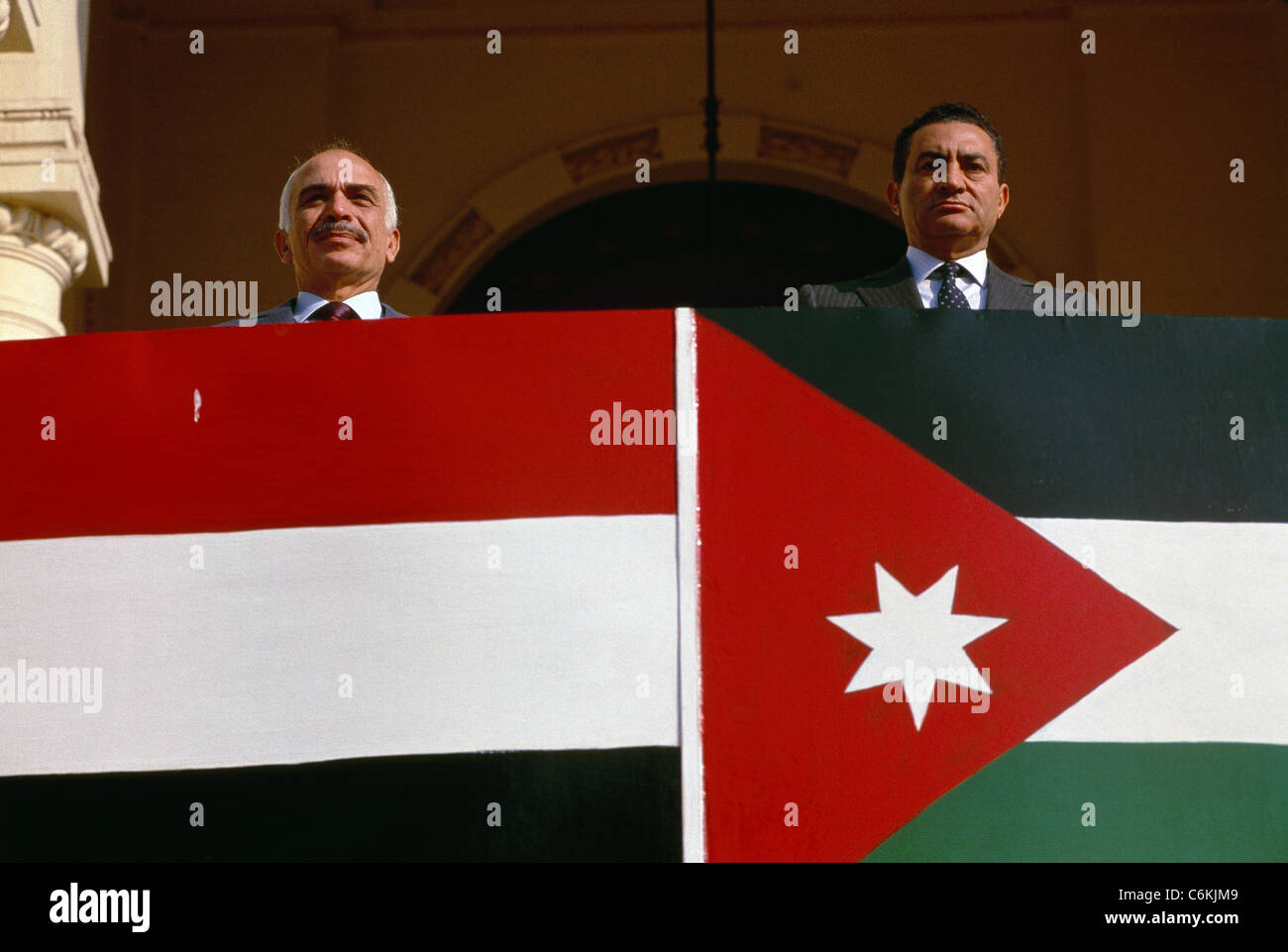 King Hussein of Jordan on a state visit to Egypt for talks with ...