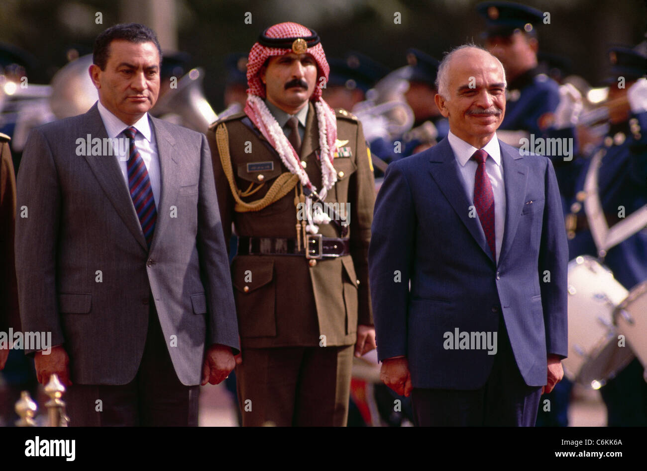King Hussein of Jordan on a state visit to Egypt for talks with ...