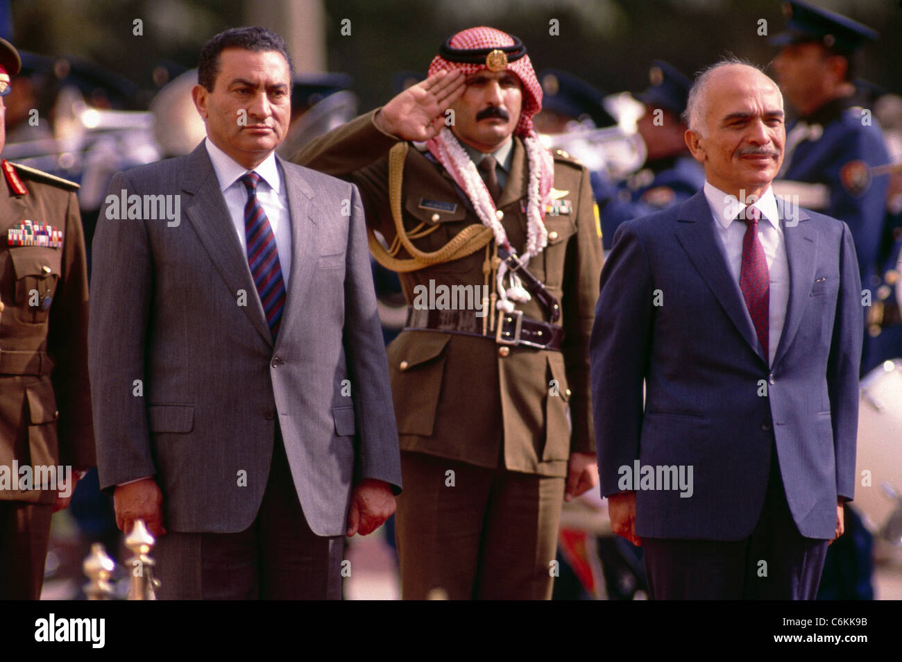 King Hussein of Jordan on a state visit to Egypt for talks with ...