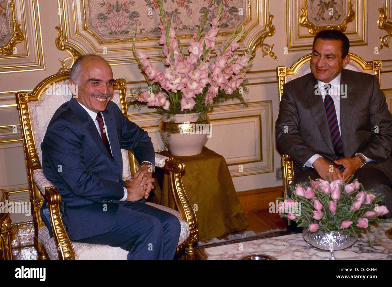 King Hussein of Jordan on a state visit to Egypt for talks with ...
