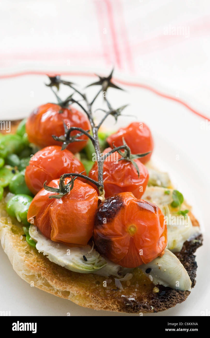 Toast with spring vegetables Stock Photo - Alamy