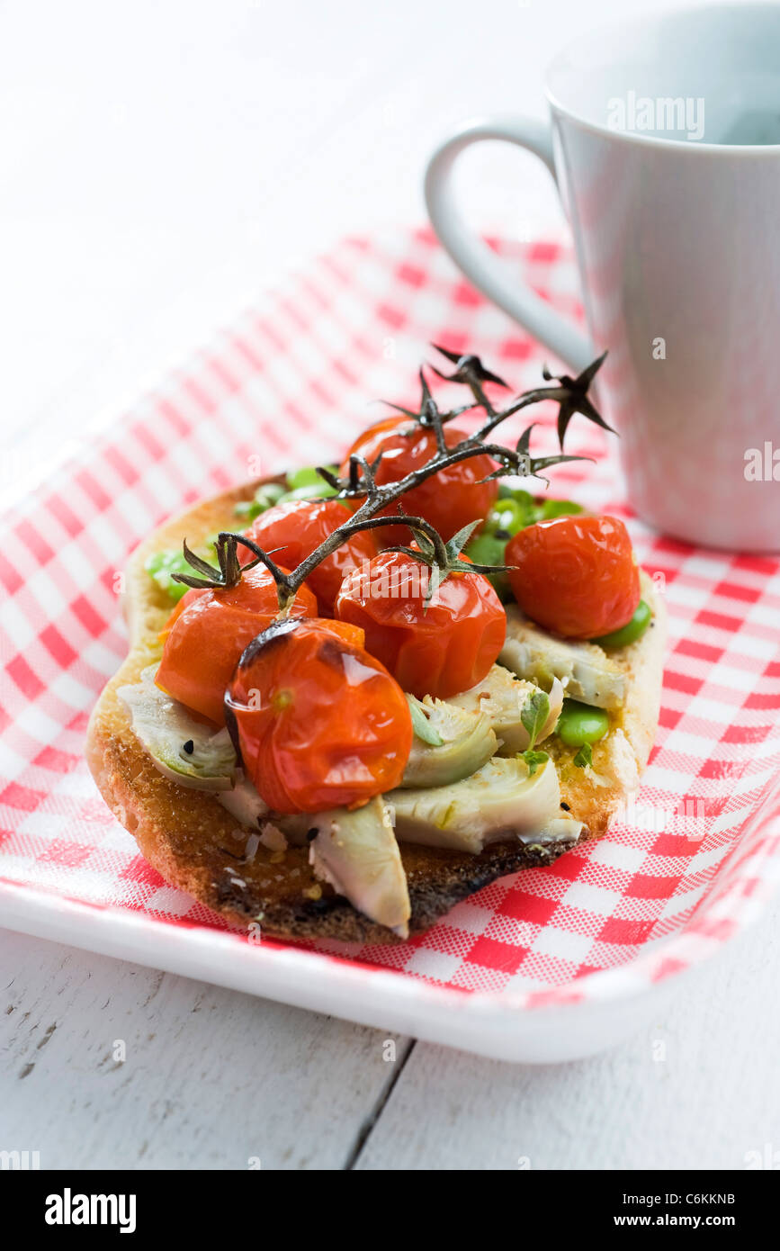 Toast with spring vegetables Stock Photo - Alamy