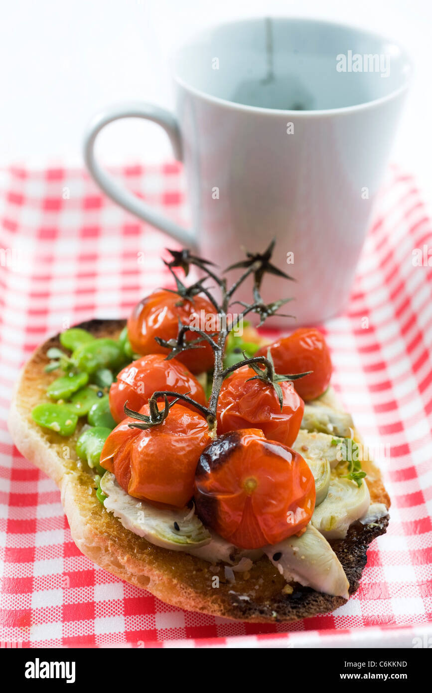 Toast with spring vegetables Stock Photo - Alamy
