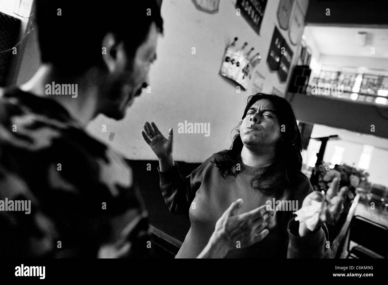 A Mexican woman prays after the exorcism ritual performed at the Church ...