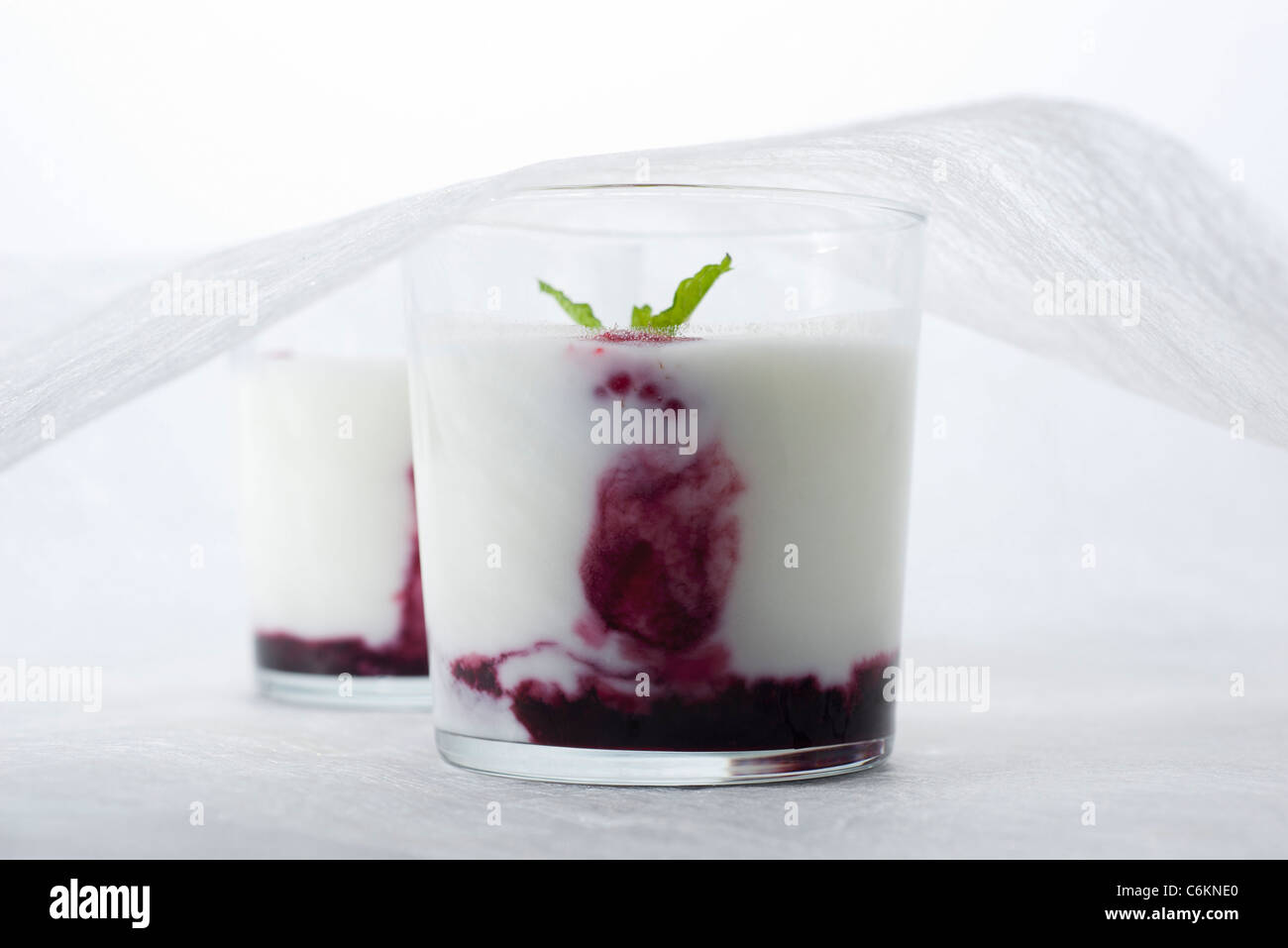 Velvety red fruit yogurt Stock Photo - Alamy