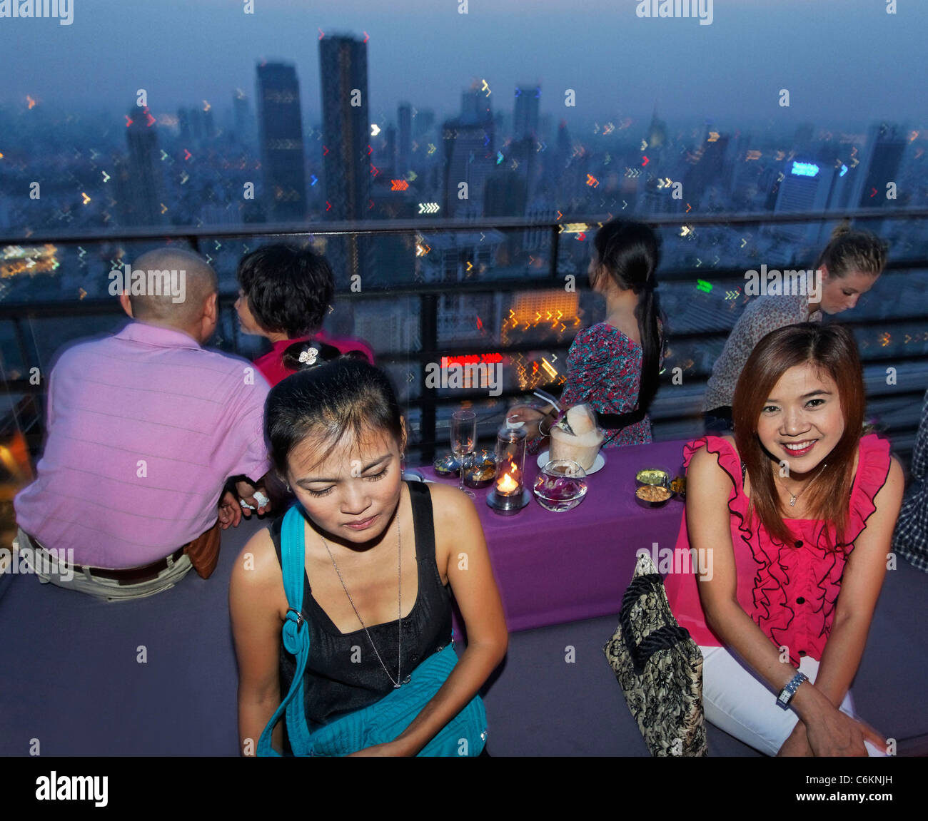 Banyan Tree Rooftop Vertigo & Moon Bar , Bangkok , Thailand Stock Photo ...