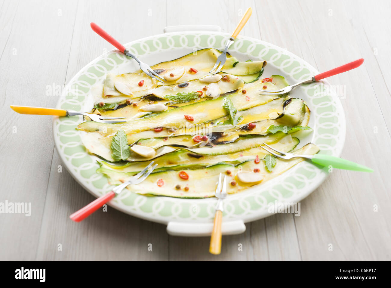 Zucchini with chili and mint Stock Photo - Alamy