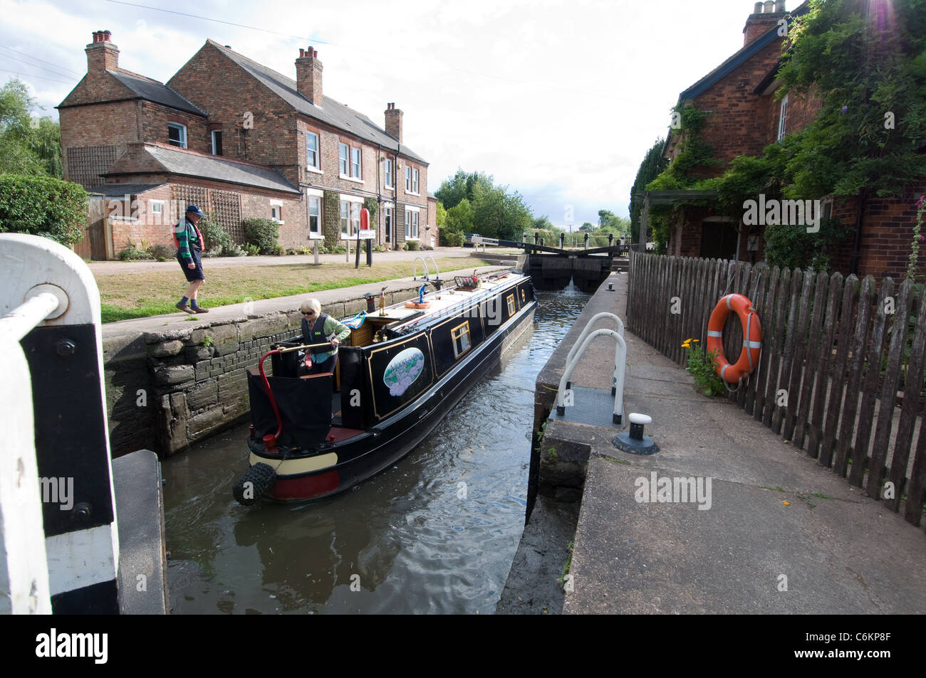 Narrowboat Passing through Shardlow Lock In Derbyshire Stock Photo - Alamy