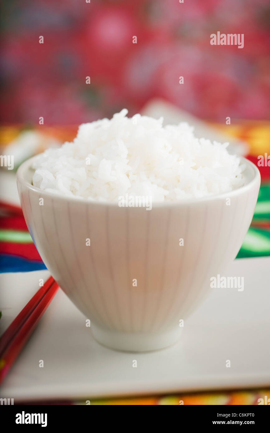 Bowl of white rice Stock Photo - Alamy