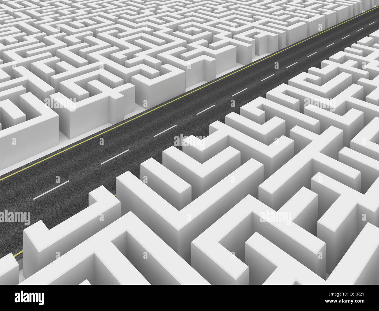 Road on labyrinth Stock Photo - Alamy