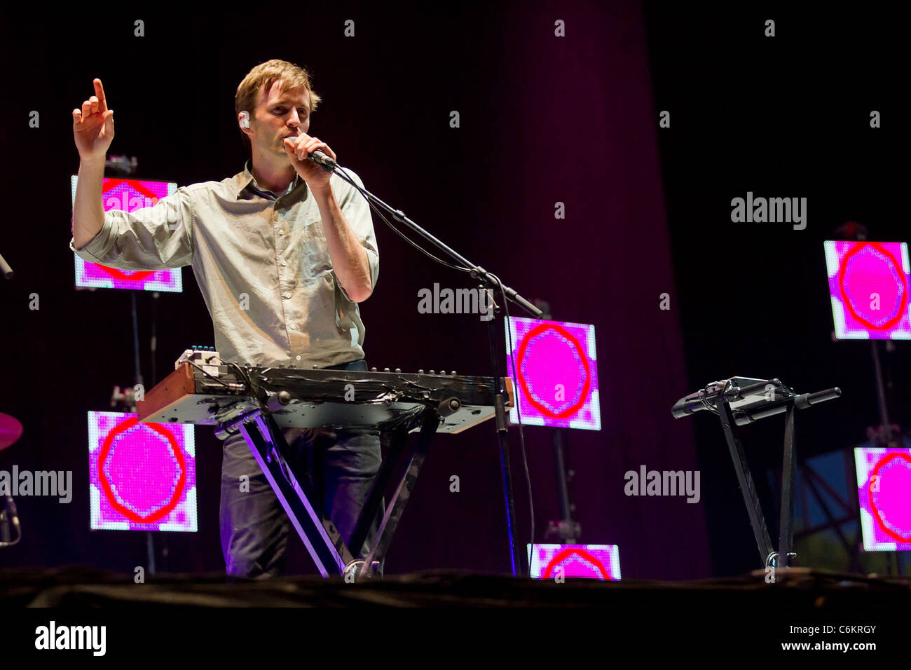 Dan Whitford of the band Cut Copy, performing at the 16th Festival ...
