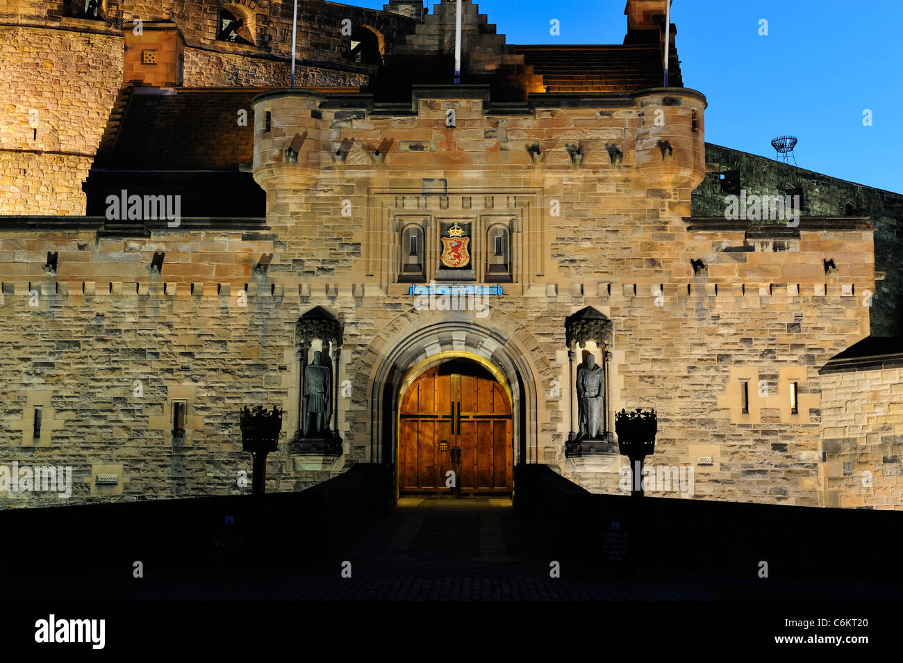 Edinburgh Castle entrance by night from Castle Esplanade, Edinburgh ...