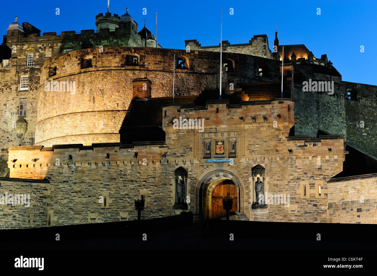 Edinburgh Castle entrance by night from Castle Esplanade, Edinburgh ...