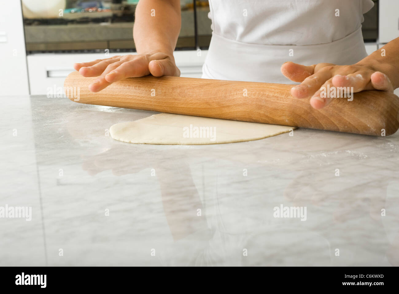 Rolling out pastry dough Stock Photo - Alamy