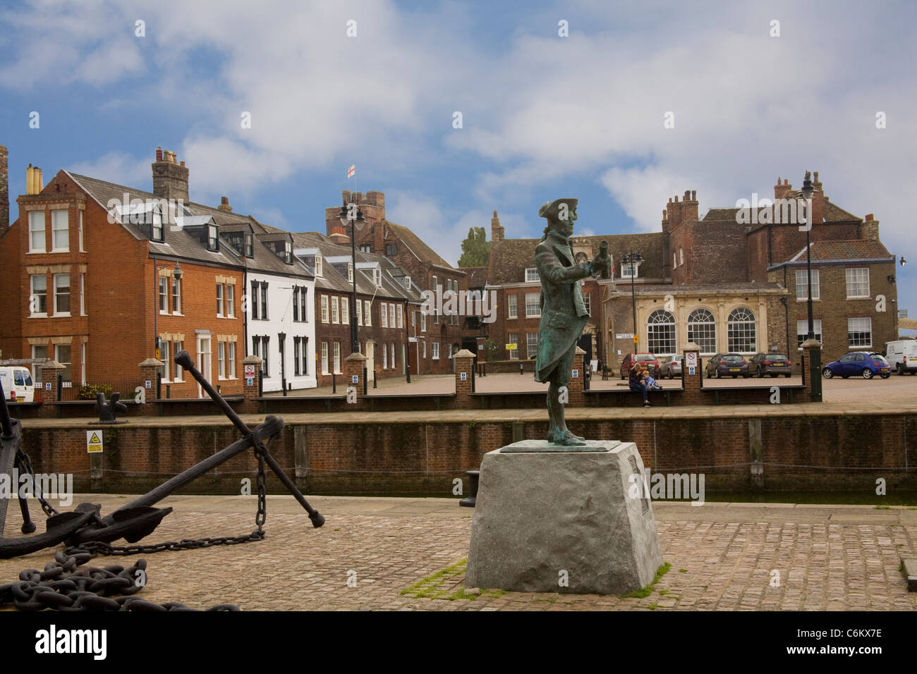 King's Lynn Norfolk England UK Statue George Vancouver Purfleet Quay ...