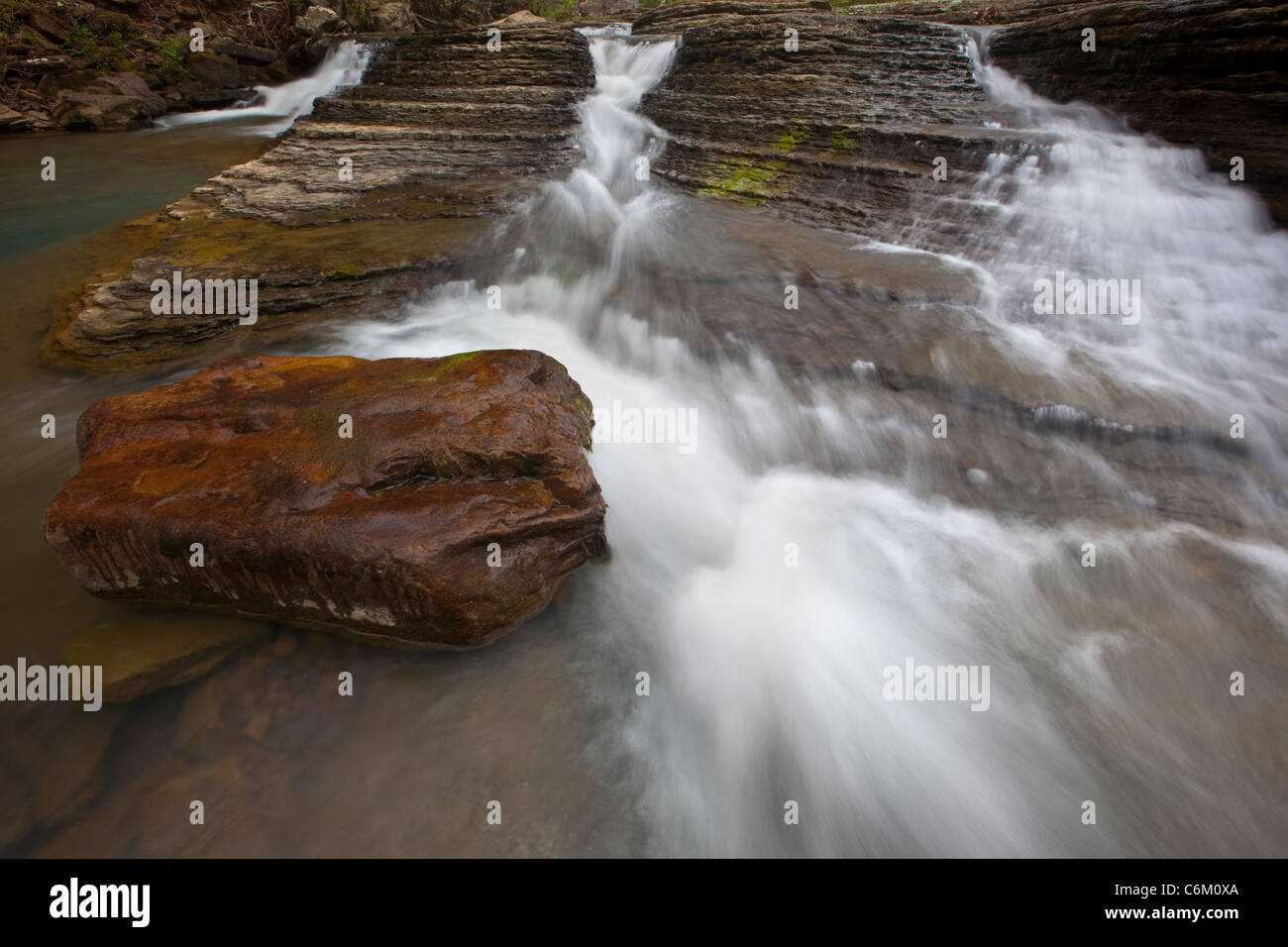 Six Finger Falls Waterfall in the Ozark Mountains of Arkansas– USA ...