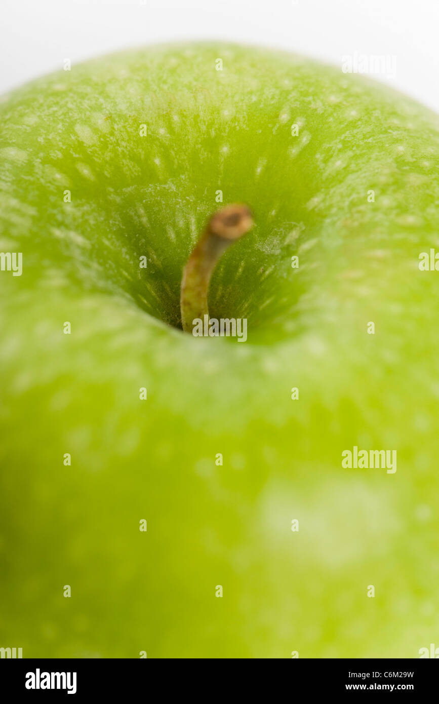 Green apple, close-up of stem Stock Photo - Alamy