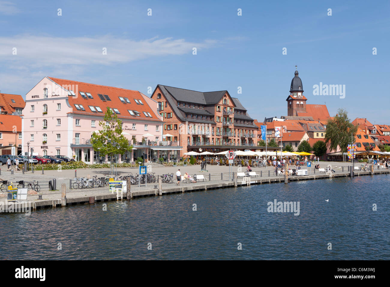 harbour of Waren, Mecklenburg Lakes, Mecklenburg-West Pomerania ...