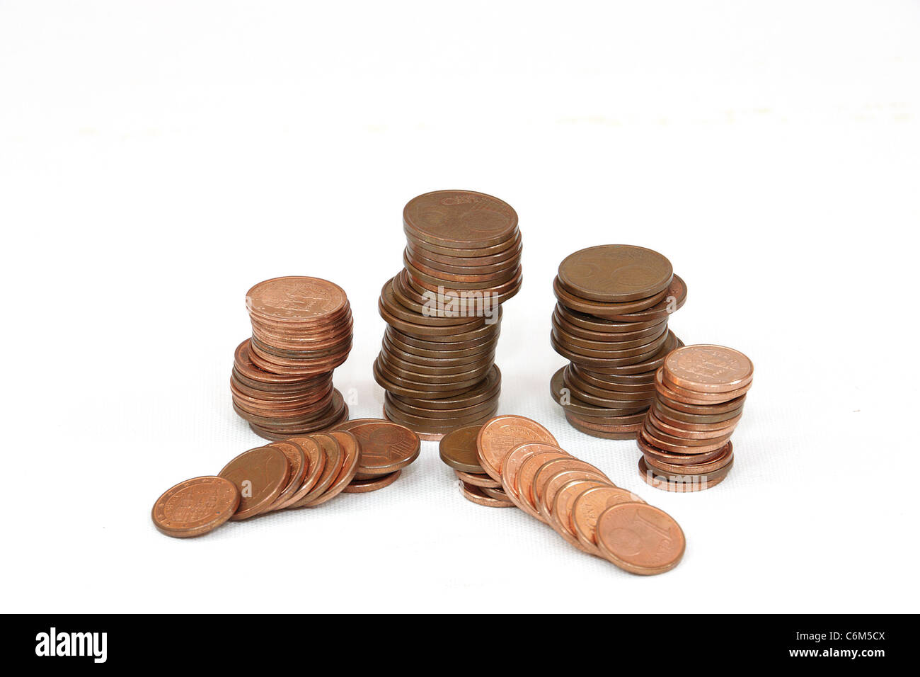 Pile of copper coins Cut Out Stock Images & Pictures - Alamy