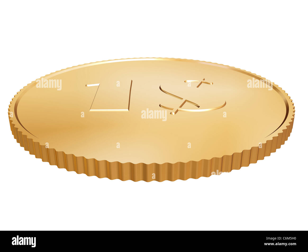 gold 1$ coin on white background Stock Photo - Alamy