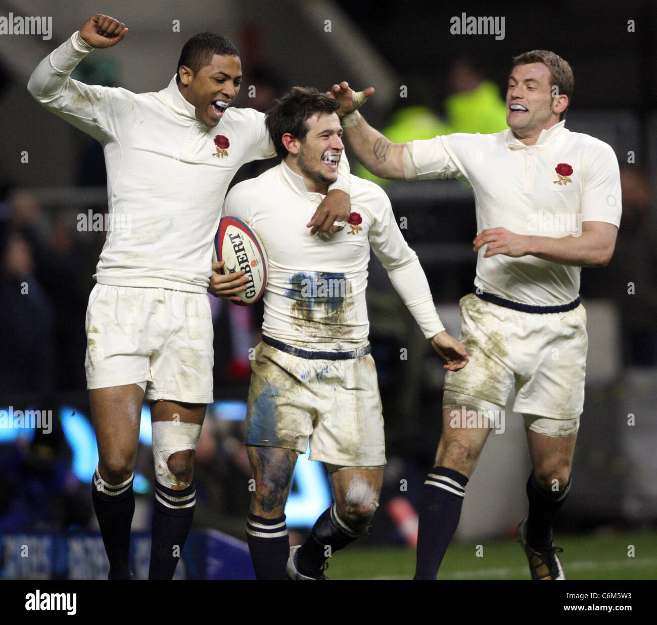 Danny Care and Delon Armitage celebrates during the RBS 6 Nations ...