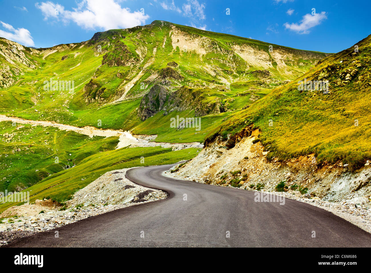 Transalpina, the highest altitude road in Romania, crossing the Parang ...