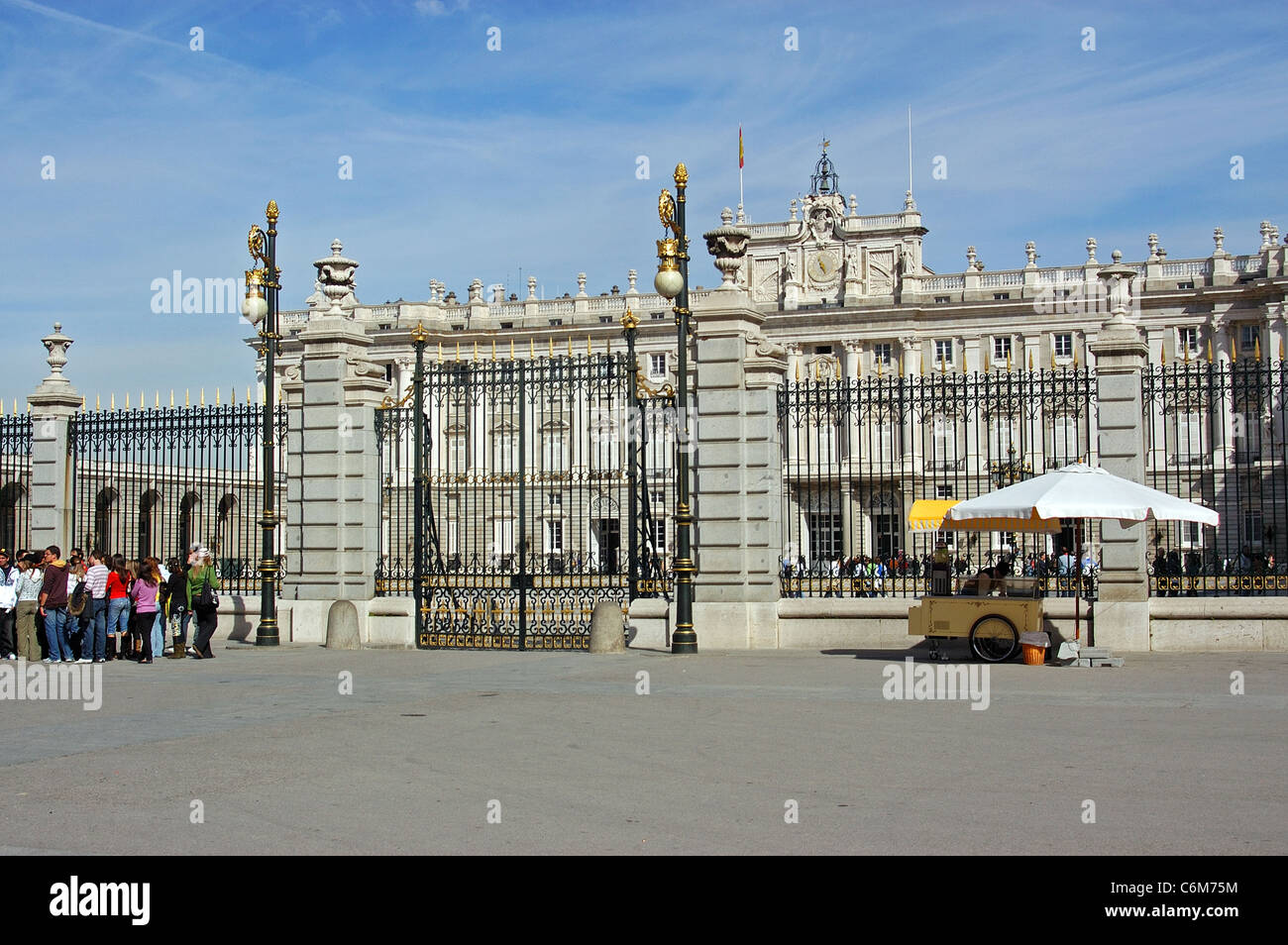 Main gates of the Palacio Real (The Royal Palace of Madrid), Plaza de ...