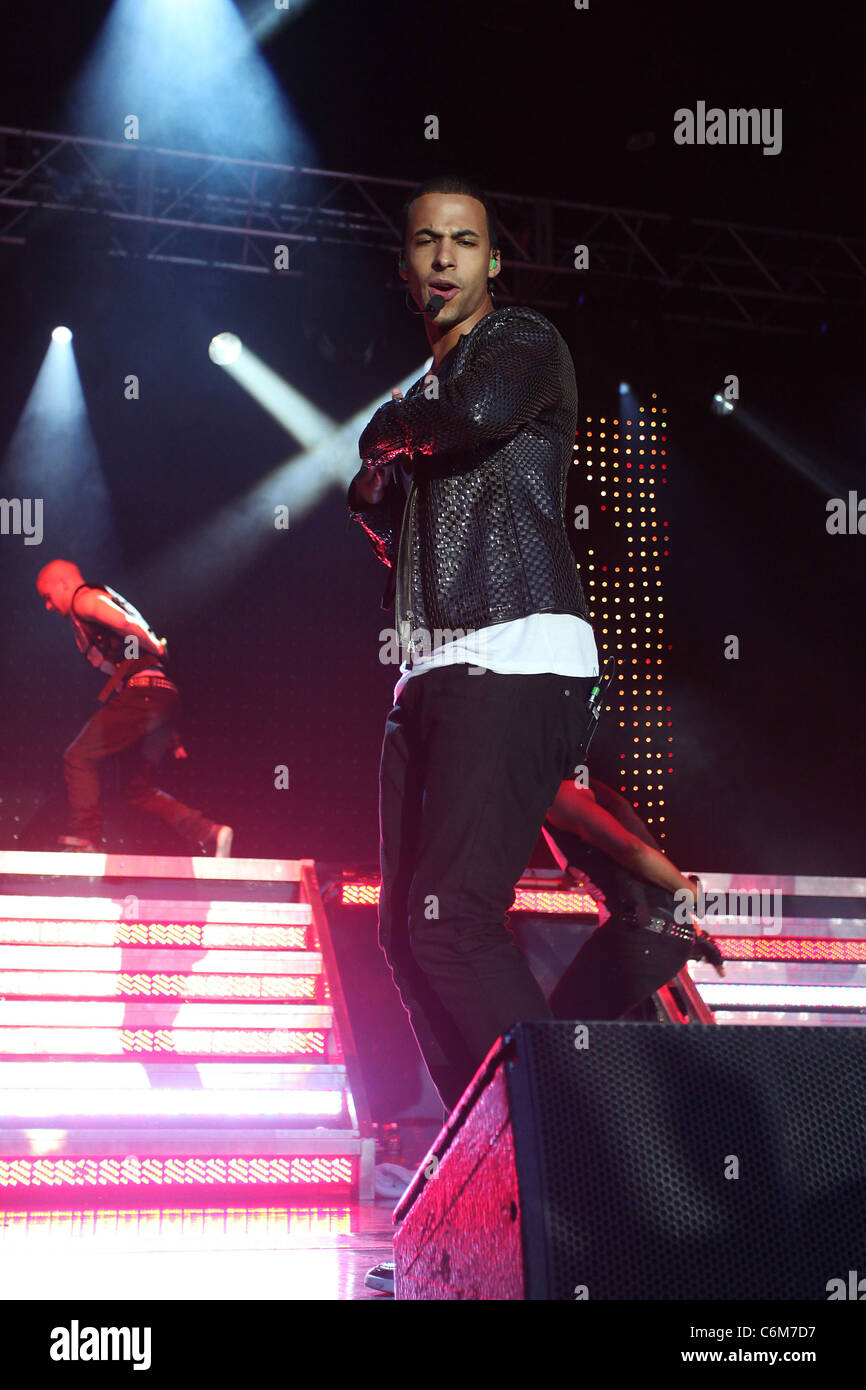 Marvin Humes of JLS performing at Epsom Downs Racecourse Epsom, England ...