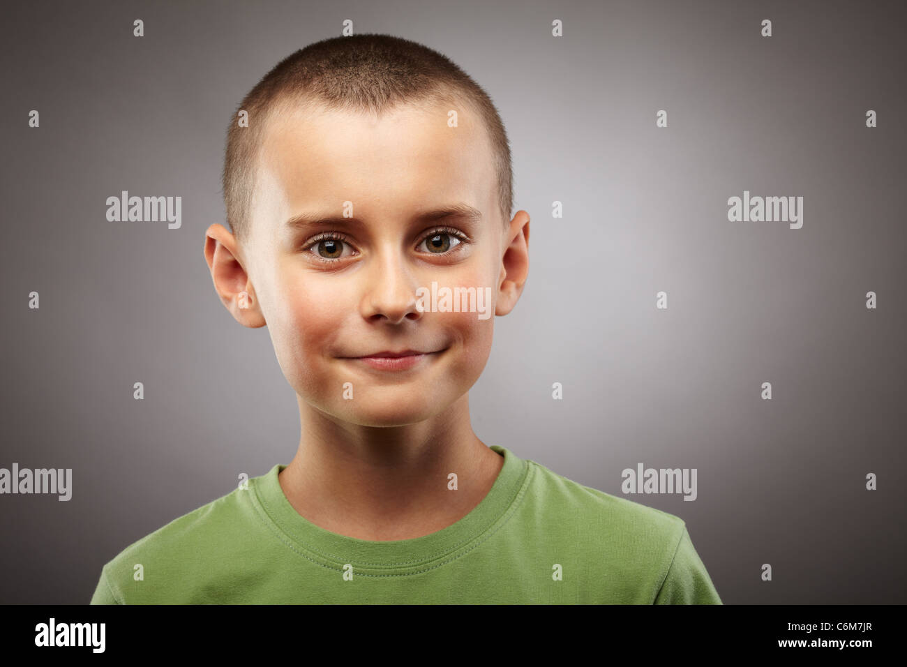 Studio closeup portrait of a smiling child Stock Photo - Alamy