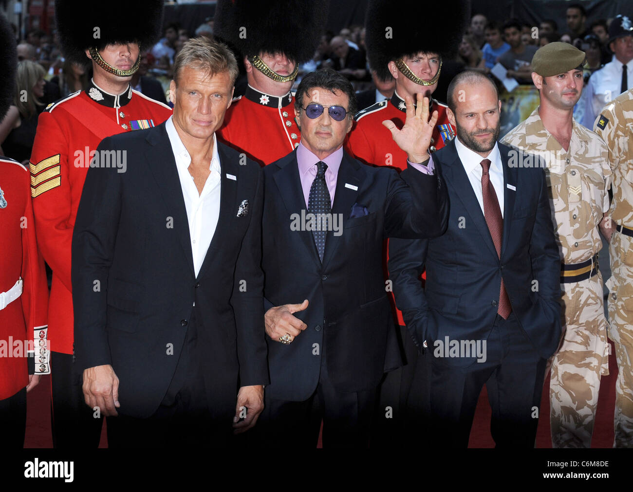 Dolph Lundgren, Sylvester Stallone and Jason Statham The Expendables ...