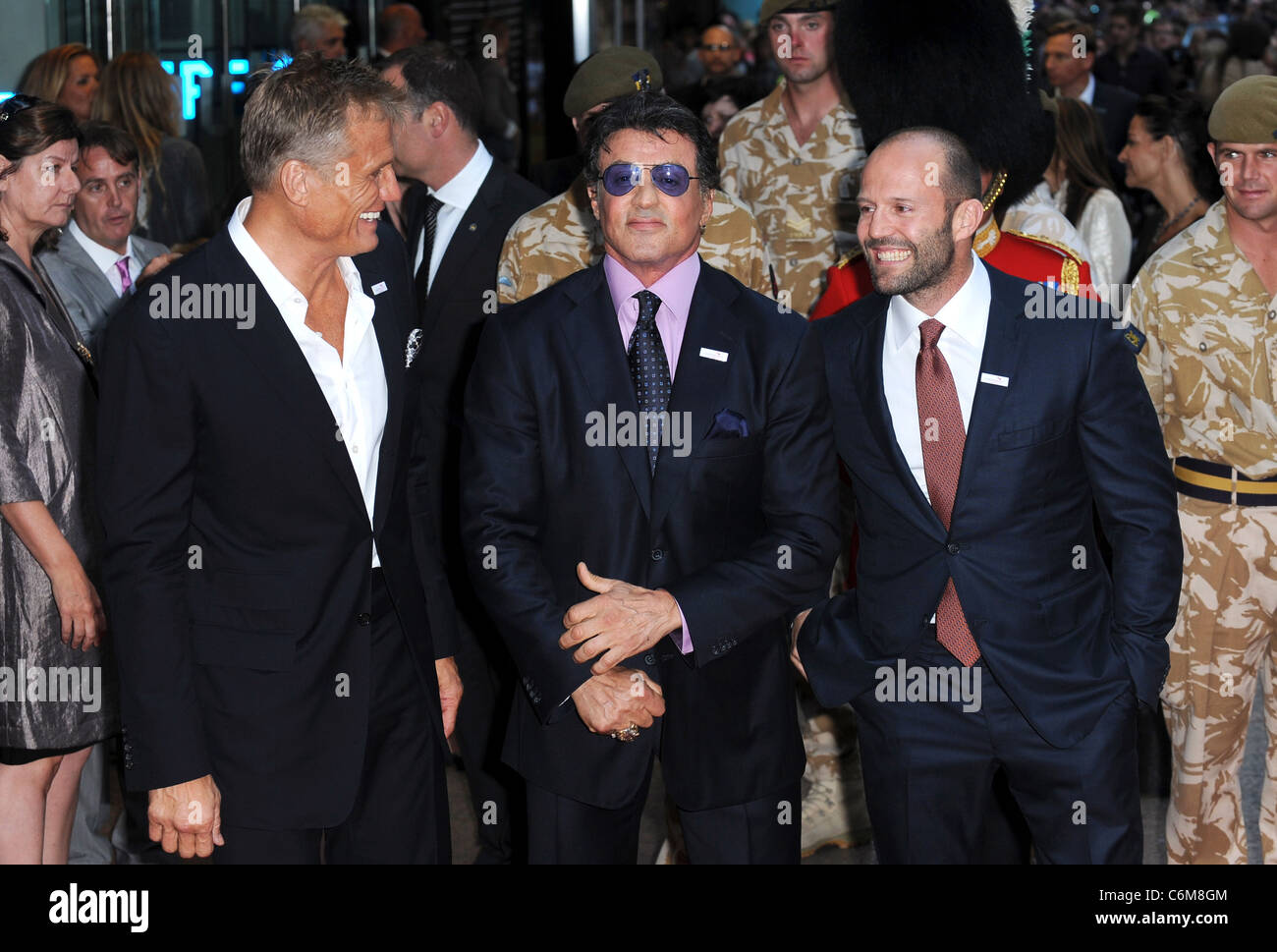 Dolph Lundgren, Sylvester Stallone and Jason Statham The Expendables ...