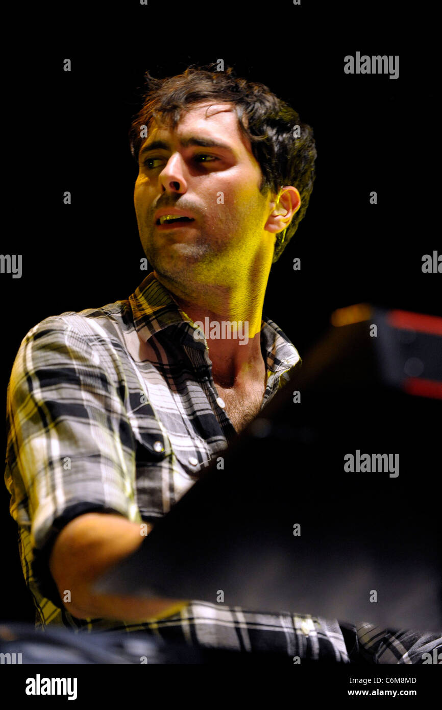 Tim Rice-Oxley of Keane performs on stage at the Molson Canadian ...