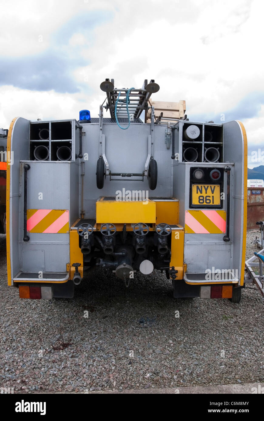 Rear View Yellow 1955 Bedford RLHZ Green Goddess Fire Engine Stock ...
