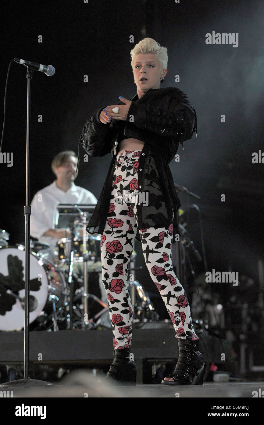 Robyn performs on stage at the Molson Canadian Amphitheatre Toronto ...