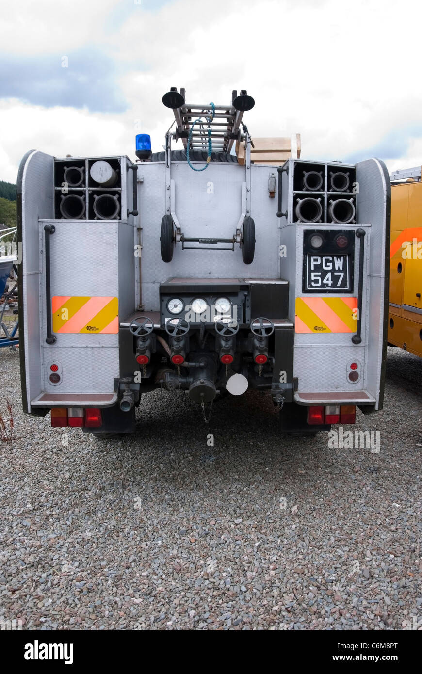 Rear View 1956 Bedford RLHZ Green Goddess Fire Engine Stock Photo - Alamy