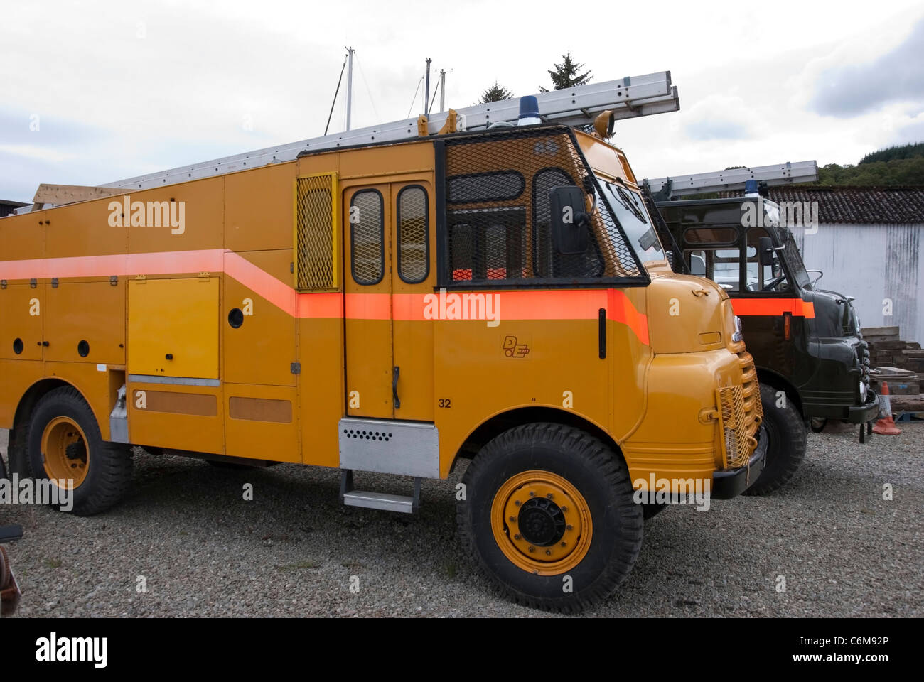 Two Historic 1950's Vintage Bedford Green Goddess Fire Engines Stock ...