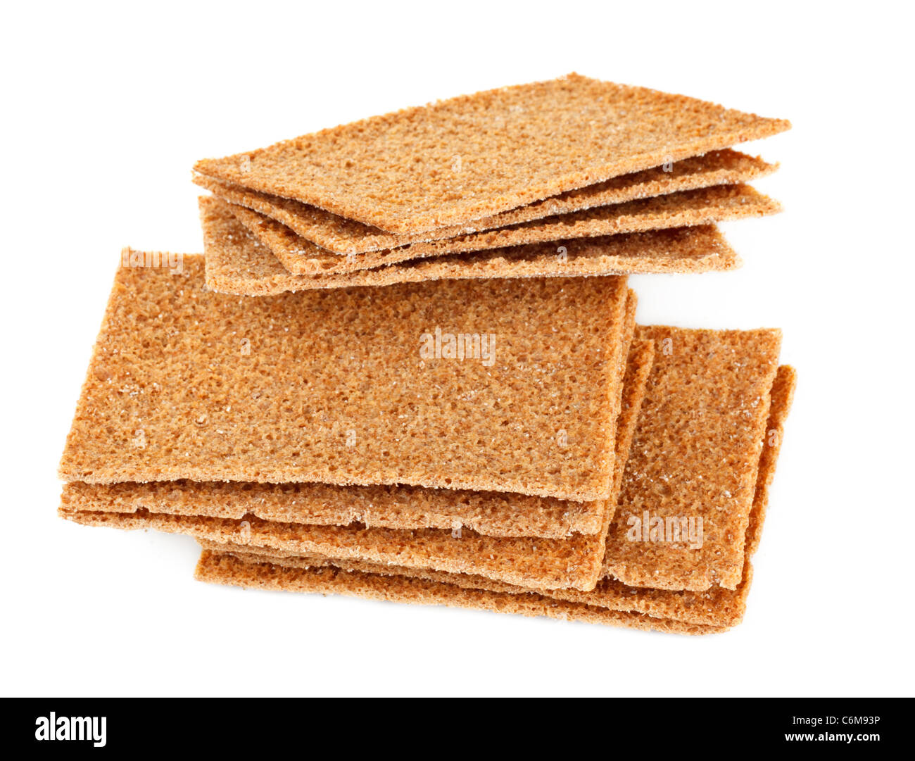 rye crisp crackers isolated on white background Stock Photo - Alamy