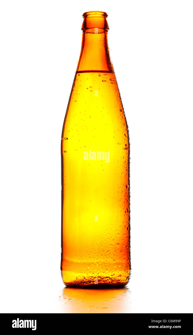 opened bottle of beer isolated on white Stock Photo - Alamy