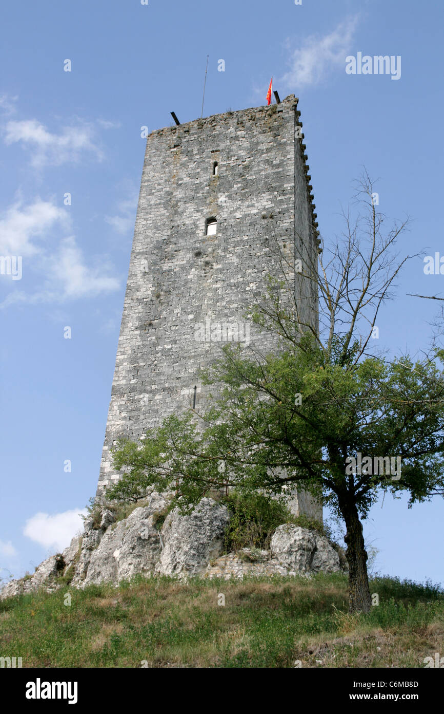 The Chateau at Montcuq-de Quercy Fortress Keep Chevallier Stock Photo ...