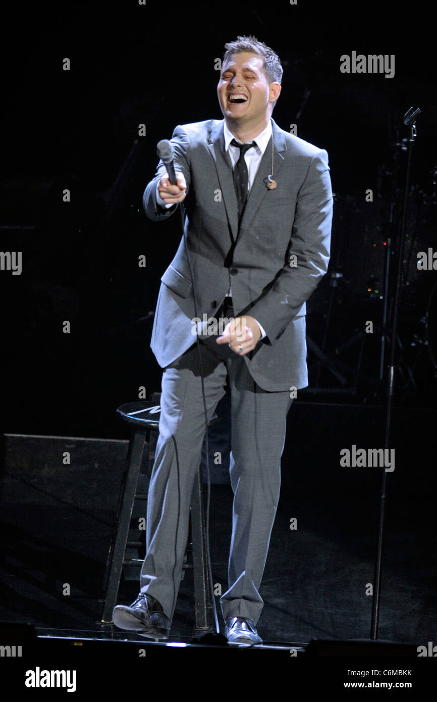 Michael Buble performs on stage at the Air Canada Centre. Toronto ...