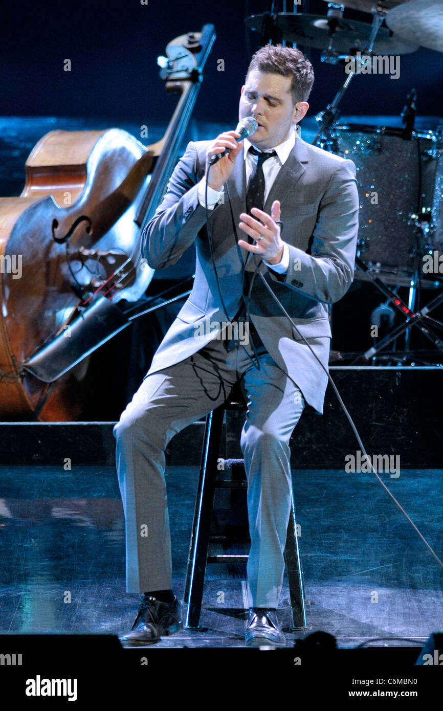 Michael Buble performs on stage at the Air Canada Centre. Toronto ...
