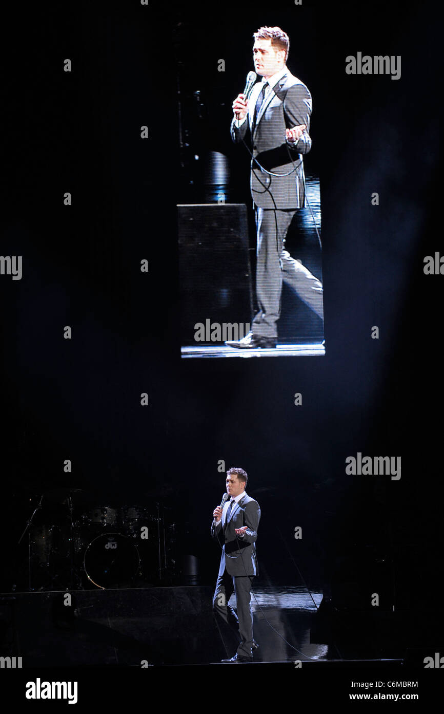 Michael Buble performs on stage at the Air Canada Centre. Toronto ...