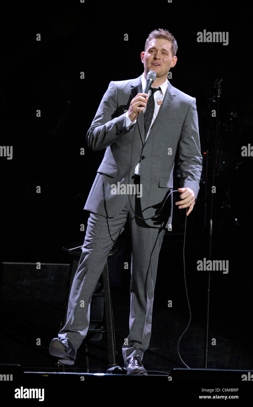 Michael Buble performs on stage at the Air Canada Centre. Toronto ...